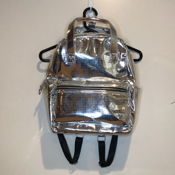 Disney | Bags | Mickey Mouse Silver Metallic Backpack | Poshmark